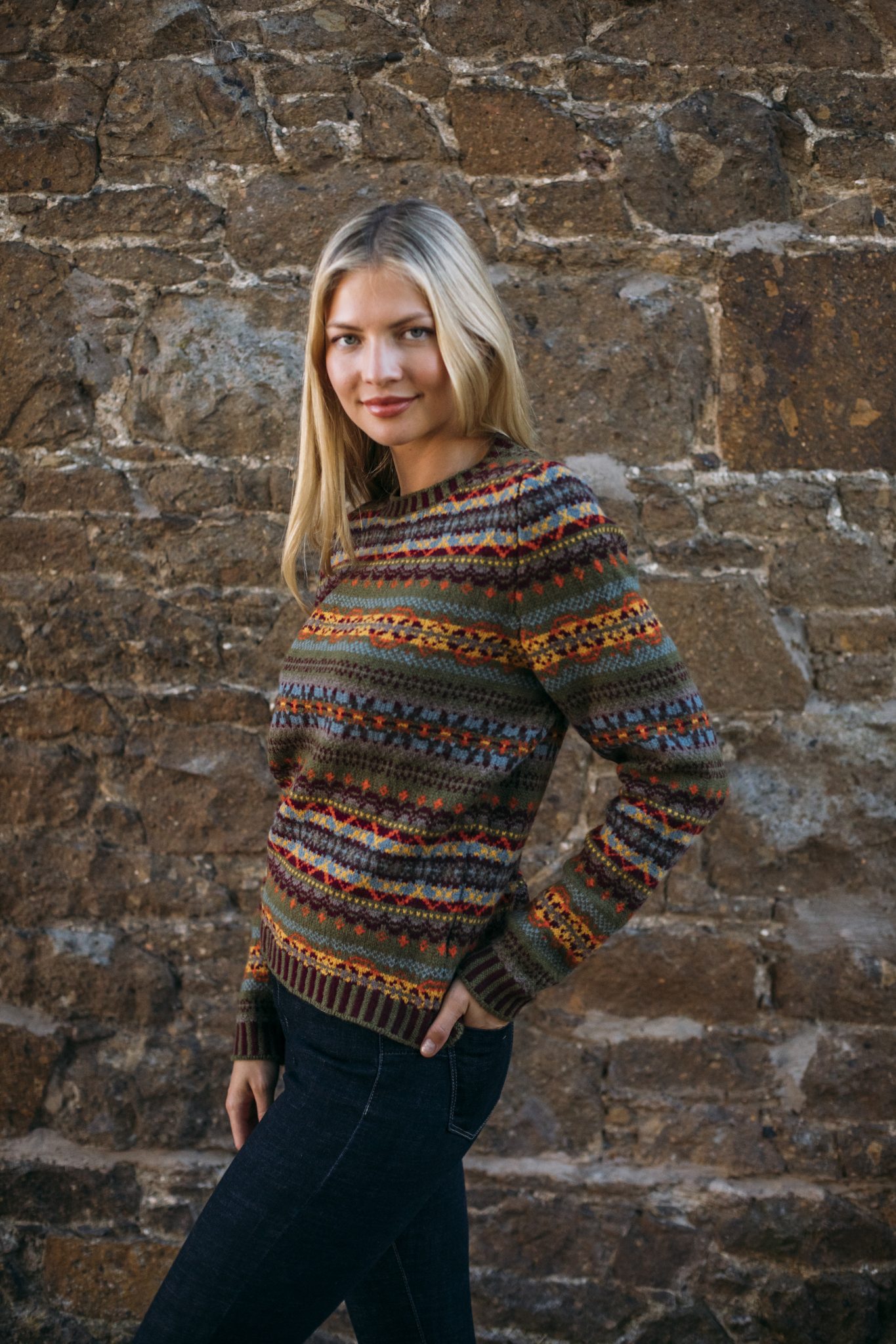 Eribe Knitwear – Ladies Alpine Sweater-Piccalilli – The Jail Dornoch